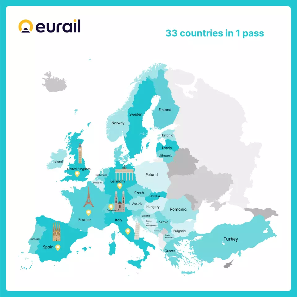 ท่องเที่ยวทั่วยุโรปด้วย "ยูเรลพาส" ( Eurail Global Pass ) พร้อมส่วนลดล่องเรือในแม่น้ำแซน ปารีส ...